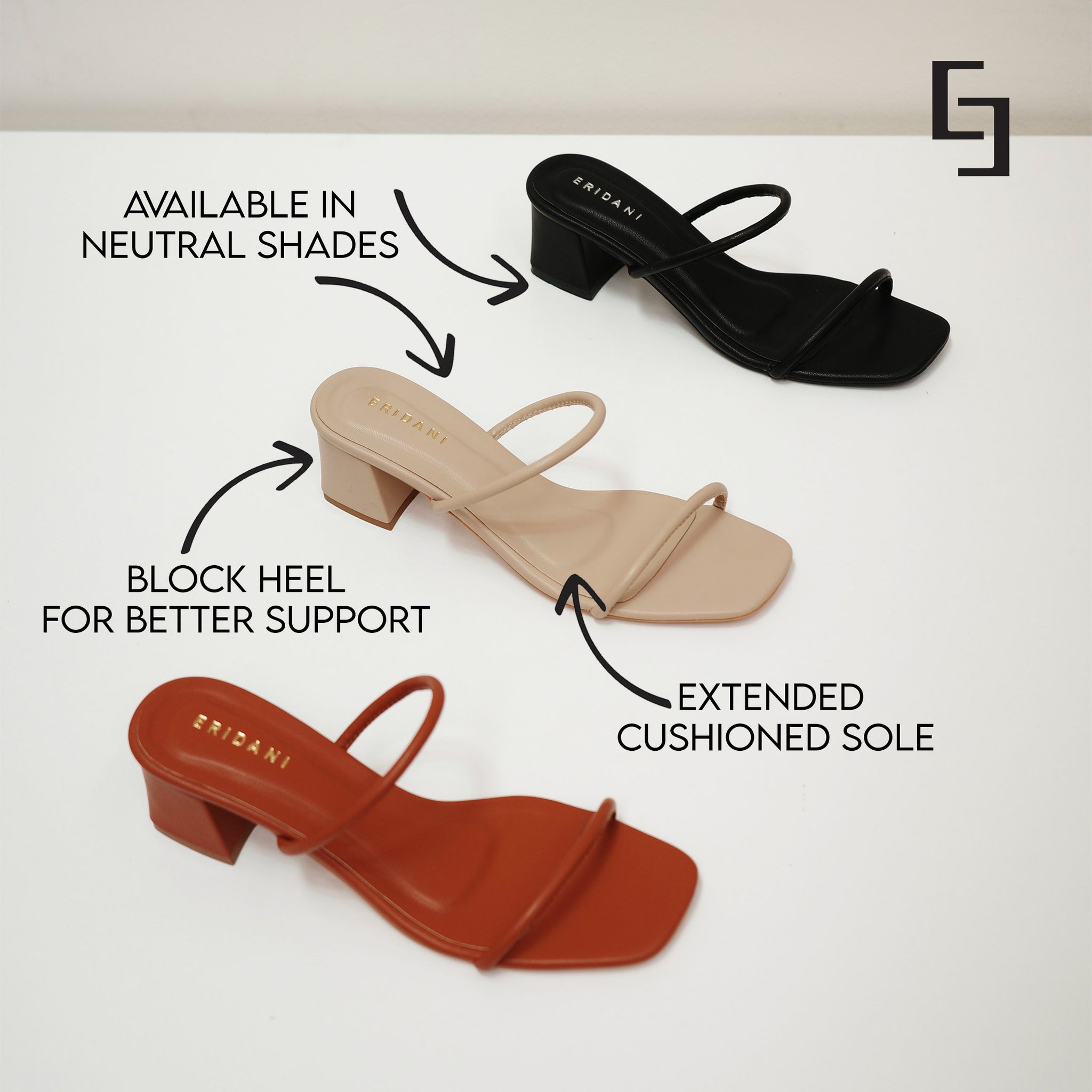 Eridani Aster Block Heels For Women - Square Toe Work Wear, Extended ...