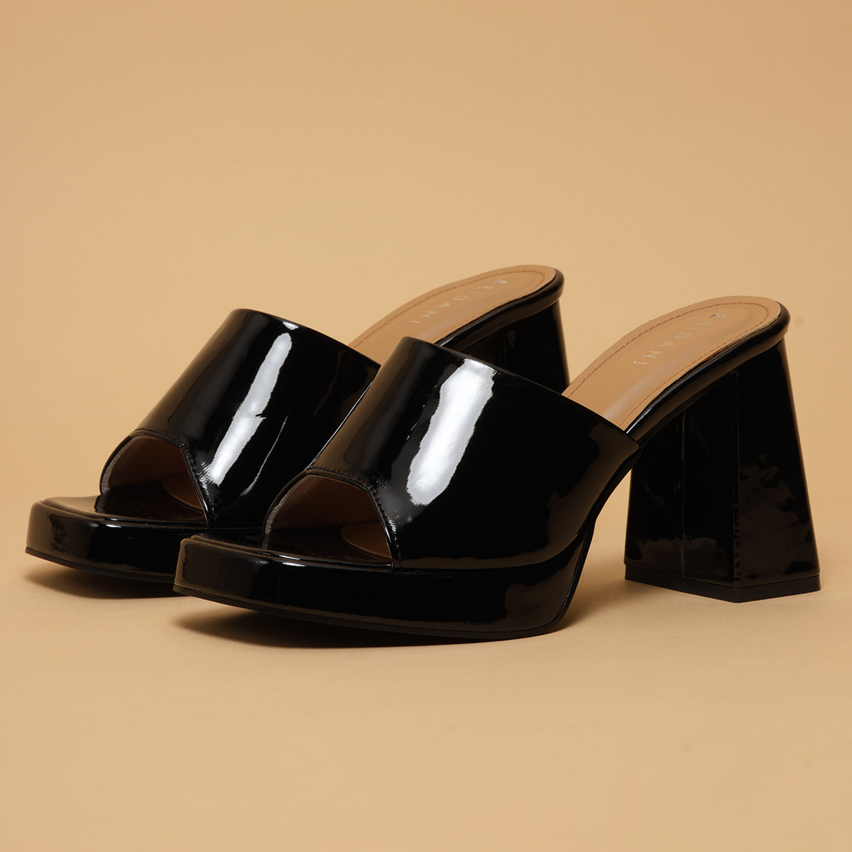 Irene Platform Heels For Women in Black, Beige & Red | Eridani